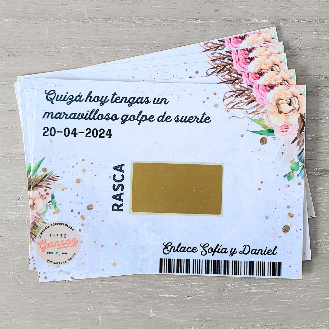 Tarjetas rasca y gana para bodas – 7GANSOS Tarjetas rasca y gana para bodas – 7GANSOS